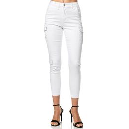 Elara Cargohose Elara Damen Cargo Hose Slim Fit Denim (1-tlg)