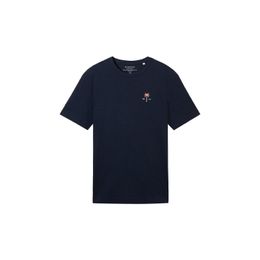 Tom Tailor Herren T-Shirt mit Bio-Baumwolle, blau, Uni, Gr. XXL