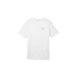 Tom Tailor Herren T-Shirt mit Bio-Baumwolle, weiß, Uni, Gr. XXL