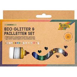Folia Bio Glitter & Pailletten-Set Glitzer farbsortiert