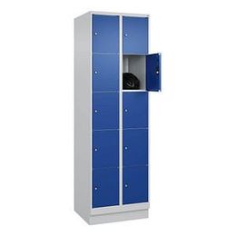 C+P CP Schließfachschrank Classic PLUS enzianblau, lichtgrau 080020-205 S10003, 10 Schließfächer 60,0 x 50,0 x 195,0 cm