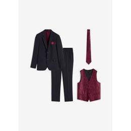 bonprix Hochzeitsanzug Slim Fit (5-tlg.Set): Sakko, Hose, Weste, Krawatte, Einstecktuch