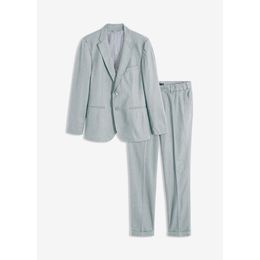 bonprix Anzug mit Leinen Slim Fit (2-tlg.Set): Sakko und Hose