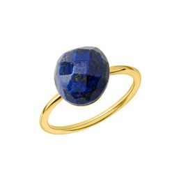 Celesta Silber Ring 925 Silber vergoldet Lapislazuli 925/- Sterling Silber Lapislazuli blau Glänzend (Größe: 056 (17,8))