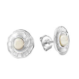 Celesta Silber Ohrring 925 Silber mit Süßwasserzuchtperlen 925/- Sterling Silber 1cm Glänzend