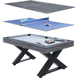 Concept-usine - Spieltisch, Tischtennisplatte und Billardtisch aus Holz, schwarz texas - Grau