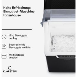Klarstein - Eiswürfelmaschine für Zuhause, Camping & Gastro, 200W Mini-Eiswürfelmaschine Klein, 4 Min Schnellbetrieb, led Display, Schnelle