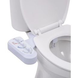 VidaXL Bidet-Aufsatz für Toilettensitz Heiß-/Kaltwasser Doppeldüsen