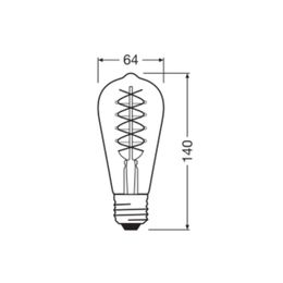 Osram LED Vintage 1906 Edison, grau, E27, 7,8 W, 818, dim.