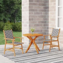 Bonnevie - 3-tlg. Gartenmöbel Set Sitzgruppe Garten mit Tisch und Stühlen - Massivholz Akazie BV889381