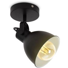 B.K.LICHT Led Wandlampe Spot Retro Industrial Design Vintage Wandleuchte matt schwarz E27