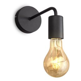 B.K.LICHT - Vintage Wandlampe Retro Wandspot schwarz matt Flur Leuchte Wohnzimmer Edison E27 - 10