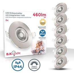 B.K.LICHT 6x led Bad Einbauspots Strahler Einbauleuchten Lampe ultraflach Deckenspots IP44 - 50