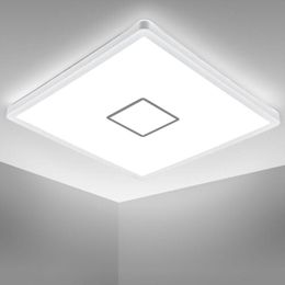 B.K.LICHT Led Deckenlampe ultraflach Wohnzimmer Panel Deckenleuchte Flur Slim weiß silber - 20
