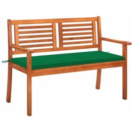 2-Sitzer-Gartenbank mit Auflage 120 cm Massivholz Eukalyptus vidaXL28303