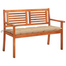 Bonnevie - 2-Sitzer-Gartenbank mit Auflage 120 cm Massivholz Eukalyptus vidaXL87700