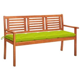 Bonnevie - 3-Sitzer-Gartenbank mit Auflage 150 cm Massivholz Eukalyptus vidaXL38665