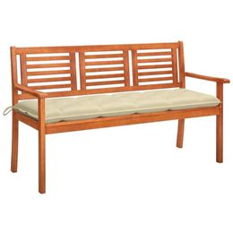 3-Sitzer-Gartenbank mit Auflage 150 cm Massivholz Eukalyptus vidaXL79566