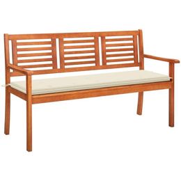 3-Sitzer-Gartenbank mit Auflage 150 cm Massivholz Eukalyptus vidaXL91900