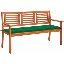 3-Sitzer-Gartenbank mit Auflage 150 cm Massivholz Eukalyptus vidaXL46881
