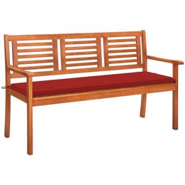 3-Sitzer-Gartenbank mit Auflage 150 cm Massivholz Eukalyptus vidaXL26828