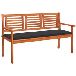 3-Sitzer-Gartenbank mit Auflage 150 cm Massivholz Eukalyptus vidaXL61745