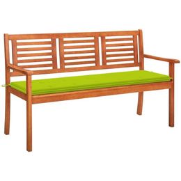 3-Sitzer-Gartenbank mit Auflage 150 cm Massivholz Eukalyptus vidaXL10982