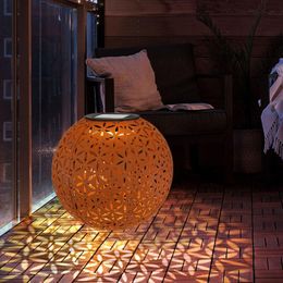 Globo - led Außenlampe Steckleuchte Solar Kugel rost Gartenlampe Blumen Erdspieß, Metall, 1x led, DxH 18x54 cm