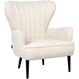 Arthur Ohrensessel Sessel Relaxsessel Modern Gepolstert Stoff Creme - SVITA