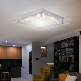 etc-shop - Deckenleuchte Wohnzimmerlampe Deckenlampe, tropfenförmiges Glas, Klarrand, 15W 1200 Lumen warmweiß l x b x h 25 x 25 x 5 cm
