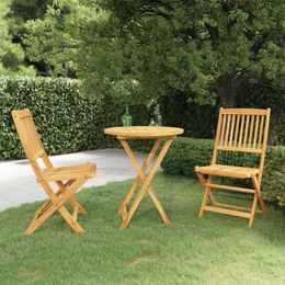 3-tlg. Gartenmöbel Set Sitzgruppe Garten mit Tisch und Stühlen - Klappbar Massivholz Akazie BV827874 Bonnevie