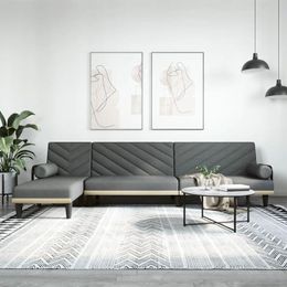 Schlafsofa in L-Form, Ecksofa, Schlafcouch, Sofabett, Wohnzimmersofa Dunkelgrau 260x140x70 cm Stoff WFV4420 MAISONCHIC