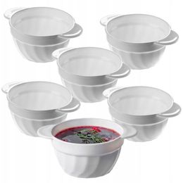 KADAX Suppentassen, 650 ml Suppenschüsseln aus verstärktem Glas, 18,5x14x8cm Suppenschalen mit Doppe