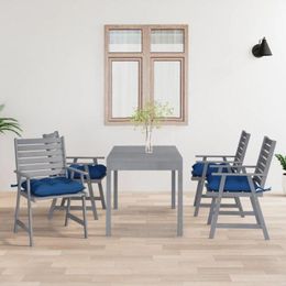 Esszimmerstühle 4er Set mit Kissen Gartenstühle - Küchenstuhl Massivholz Akazie BV142766 - BonneVie