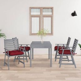 Esszimmerstühle 4er Set mit Kissen Gartenstühle - Küchenstuhl Massivholz Akazie BV225973 - BonneVie
