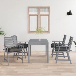 Esszimmerstühle 4er Set mit Kissen Gartenstühle - Küchenstuhl Massivholz Akazie BV305730 - BonneVie
