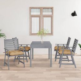 Bonnevie - Esszimmerstühle 4er Set mit Kissen Gartenstühle - Küchenstuhl Massivholz Akazie BV393723