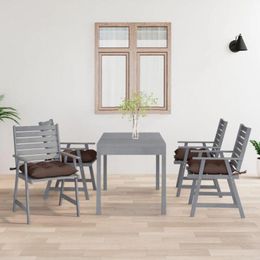 Esszimmerstühle 4er Set mit Kissen Gartenstühle - Küchenstuhl Massivholz Akazie BV698189 - BonneVie
