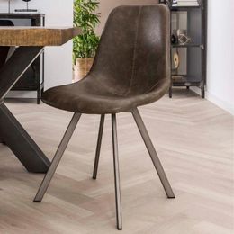Stuhl Chalyse in Taupe und Silber - Taupe - Ringo-living