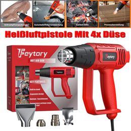 Dayplus - Heißluftpistole Heißluftfön 2-Temp Heißluftgebläse inkl. 4 Düsen 2000 Watt Gun