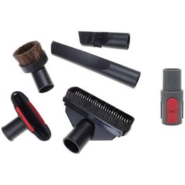 TRADESHOP Trade-shop - 6in1 Set: Universal Bürsten-Set 32mm (5-teilig) + Anschluss-Adapter für Dyson V11 Outsize, V15 Detect Absolute, V15 Detect Complete