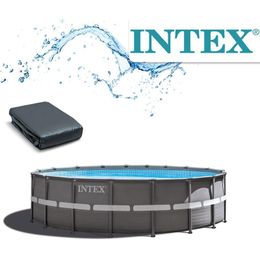 Intex - Ersatzfolie für Frame Pool 488 x 122 cm xtr dunkelgrau 112434A