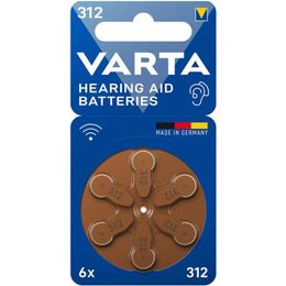 Hearing Aid Batteries 312 Hörgeräte Batterie (6er Blister) - Varta