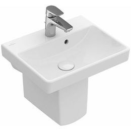 Villeroy & Boch Avento Handwaschbecken 735845, 450x370mm, 1 Hahnloch, mit Überlauf, Farbe: Weiß - 73584501 - Villeroy&boch