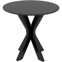HOMCOM Esstisch Küchentisch Runder Tisch, Modernes Design, 78 cm x 78 cm x 75 cm, Schwarz - Schwarz