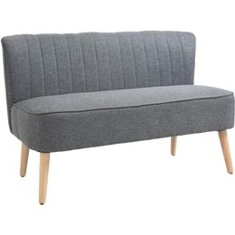 HOMCOM 2-Sitzer Stoffsofa Polstersofa Sitzmöbel Loungesofa Holz Schaumstoff Hellgrau 117 x 56,5 x 77 cm - Hellgrau