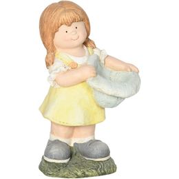 Outsunny - Gartenfigur Mädchen mit Hut, Gartendekoration, wetterbeständig, 27 cm x 21 cm x 45 cm - Mehrfarbig
