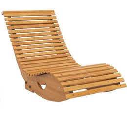 Outsunny Outdoor Schaukelstuhl, Hochlehner, einstellbare Basis, Kiefernholz, 130 x 60 x 60cm, Teak - Teak