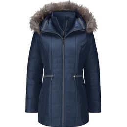 Damen Steppjacke mit abnehmbarer Kapuze, wattiert dunkelblau, Gr&ouml;&szlig;e 42
