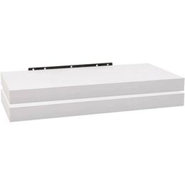 WOLTU - 2er Set Wandregal Bücherregal Deko Wandablagen mdf Holz Hängeregal weiß 60x22.9x3.8cm - weiß